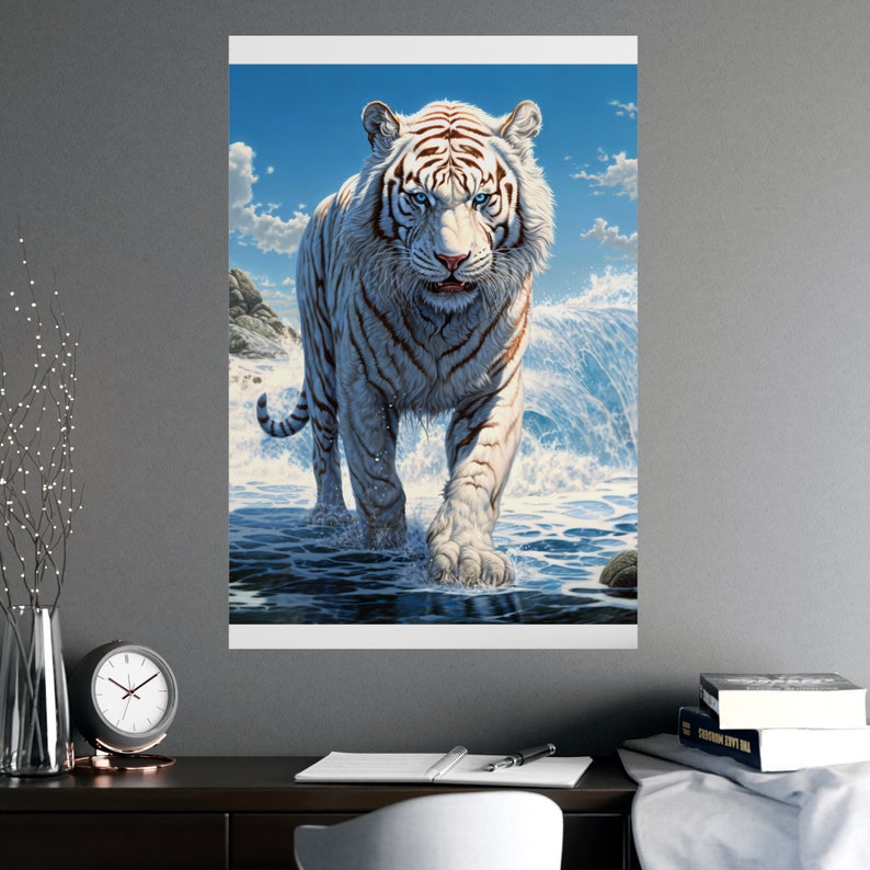 Water Elemental Tiger Poster - Etsy