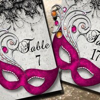 Wedding Masquerade Table Numbers 1-24, Wedding Table Numbers ...