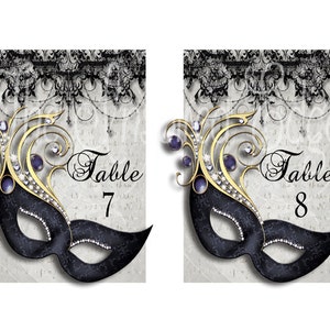 Masquerade Table Numbers 1-24: Printable Party Decoration (digital ...