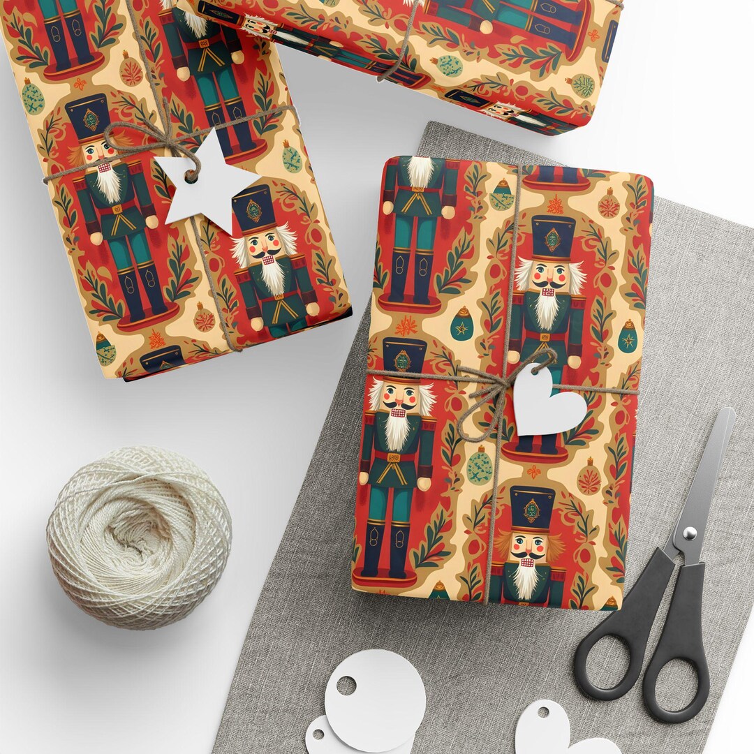 Holiday Nutcracker Christmas Wrapping Paper, Festive Gift Wrap - Etsy