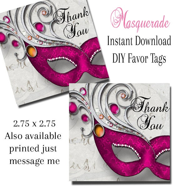 Pink Masquerade Table Numbers 25-50: Printable Party Decor (digital ...