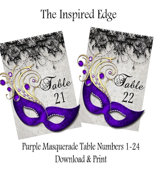 Masquerade Wedding Table Numbers Custom Wedding Table Numbers | BOBO
