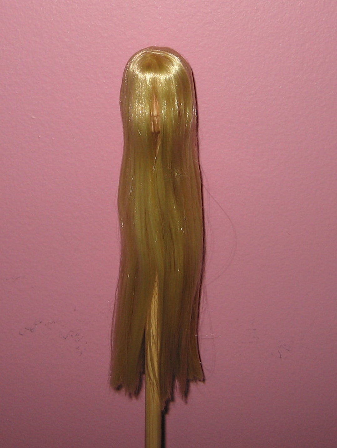 Hand Rooted Obitsu W-05 1:6 Scale Doll Head Flesh Tone Blond Saran Hair ...