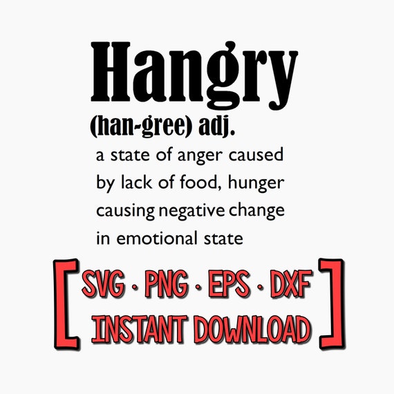 Sale Hangry SVG Cut File SVG Eps Dxf Png Cricut | Etsy