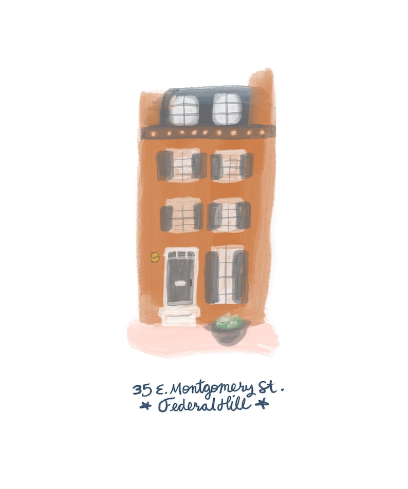 Custom Row Home Portraits: Baltimore Philadelphia DC - Etsy