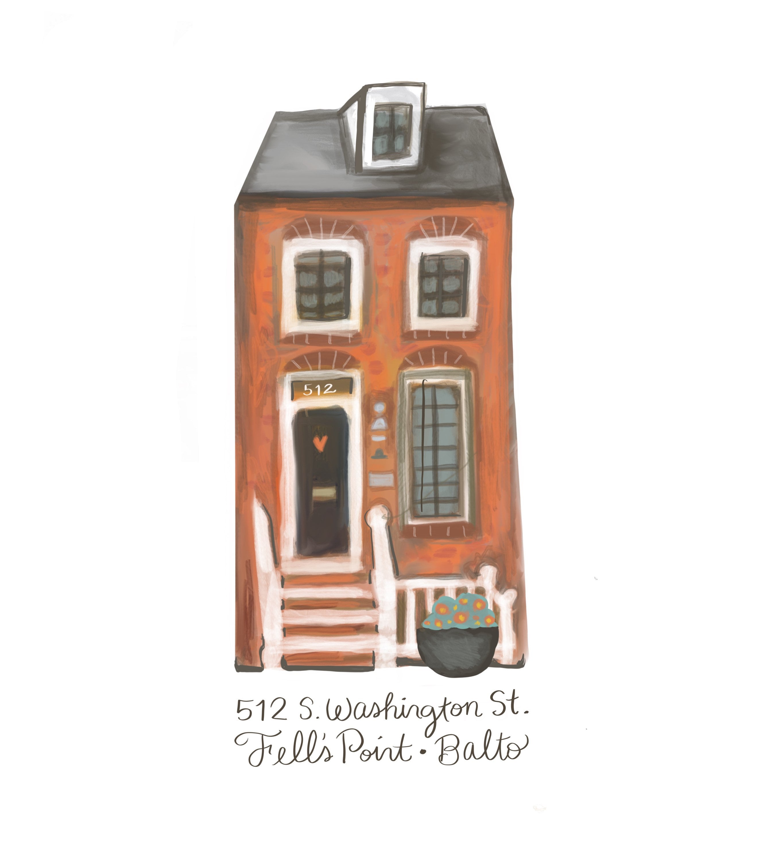 Custom Row Home Portraits: Baltimore, Philadelphia, DC Housewarming ... Custom Row Home Portraits: Baltimore, Philadelphia, DC Housewarming ...