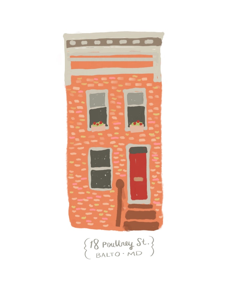 Custom Row Home Portraits: Baltimore Philadelphia DC - Etsy Custom Row Home Portraits: Baltimore Philadelphia DC - Etsy