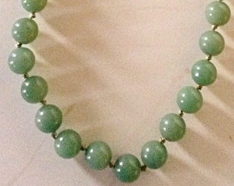 Jade bead necklace | Etsy
