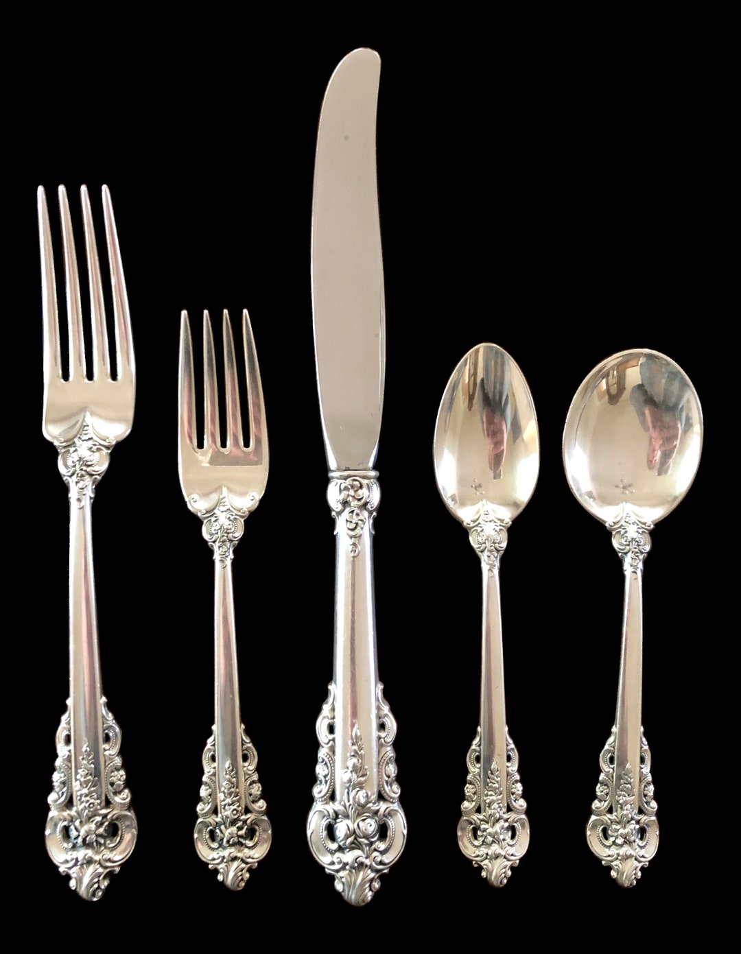 Grande Baroque Dinner Sterling Wallace Silverware Set, 124 Pieces - Etsy