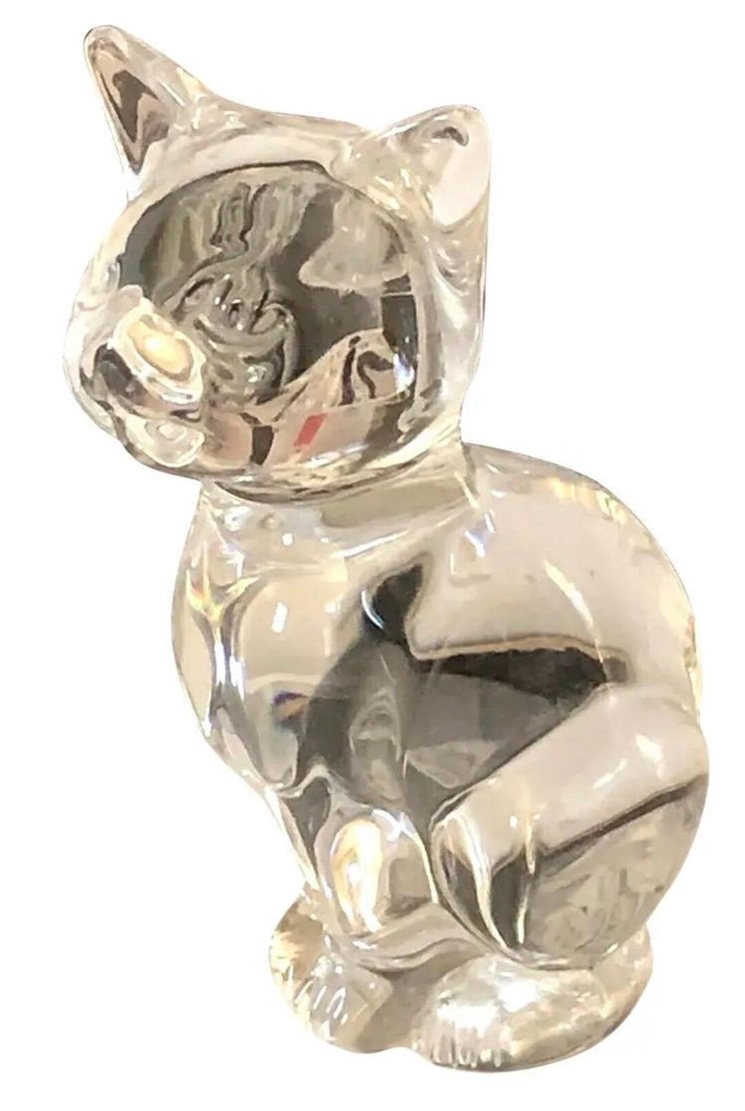Daum French Crystal Cat Figurine - Etsy