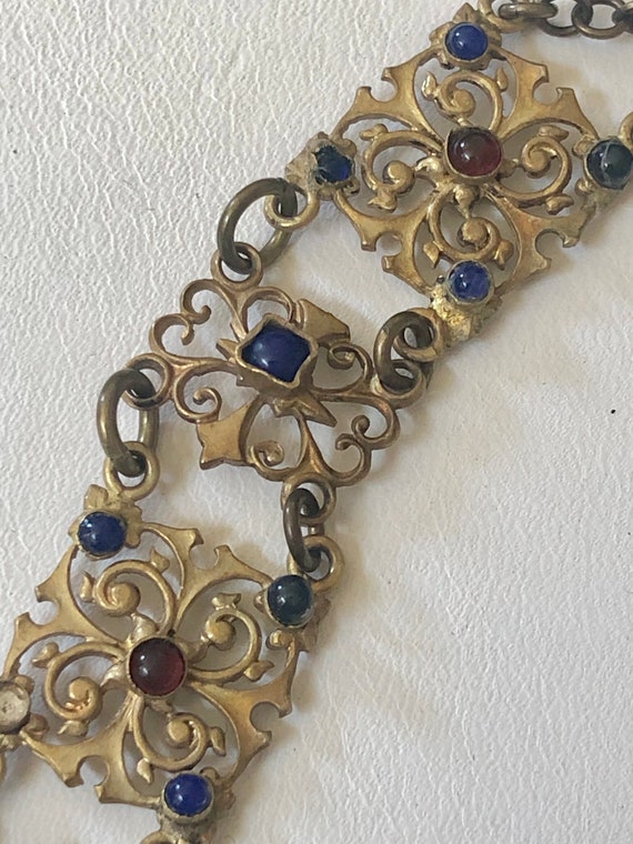 1920’s Eastern European gold filigree necklace - Gem