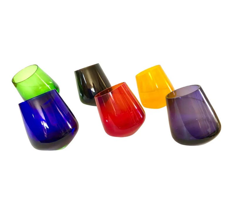 Rolly Rainbow Cocktail Glasses, Set of 6 - Etsy