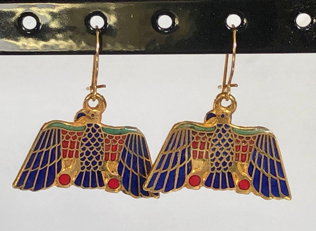 Laura Burch Style Phoenix Cloisonnée Pierced Earrings - Etsy