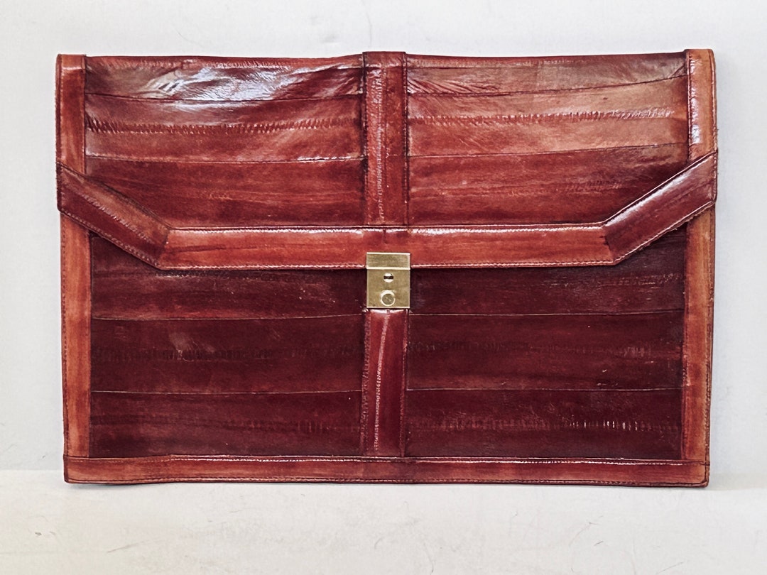 Red Eel Skin Briefcase/clutch - Etsy