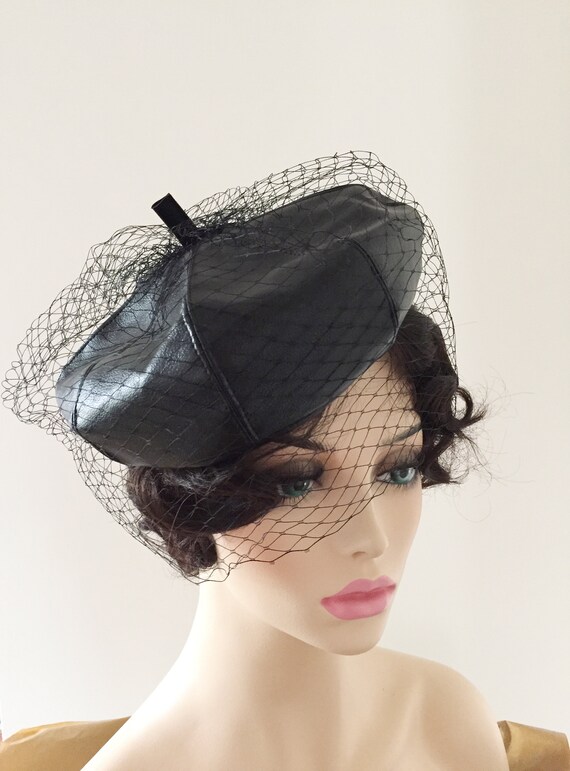 Black Birdcage Veil Hat