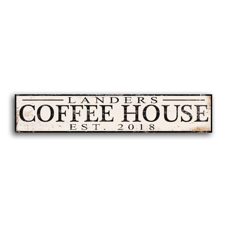 Customized COFFEE HOUSE Sign Personalized Name & Established Date ...