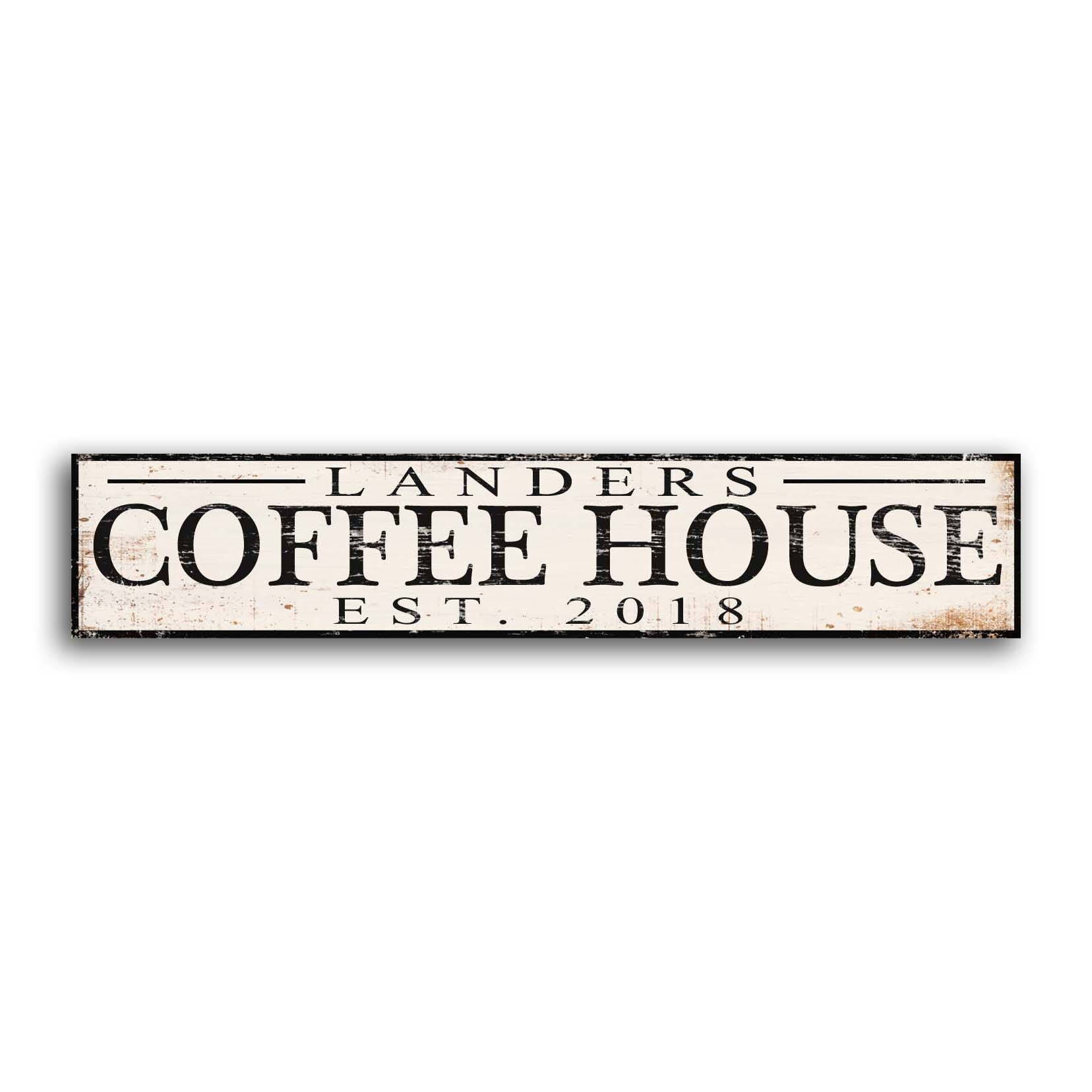 Customized COFFEE HOUSE Sign Personalized Name & Established Date ...