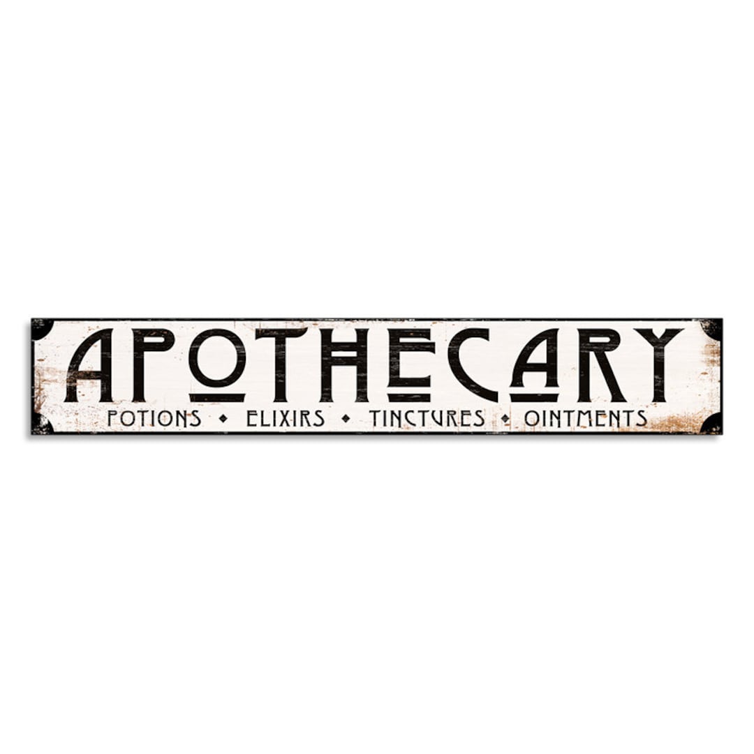 Apothecary on Canvas Mounted Wood Plaque Sign Print Wood Decor Handmade ...