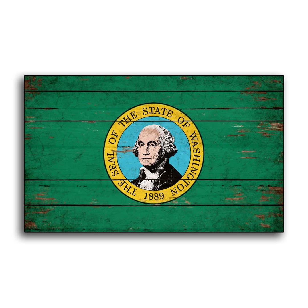 Washington State Flag Wood Flag Flags Wooden Handmade Home Wall Decor ...