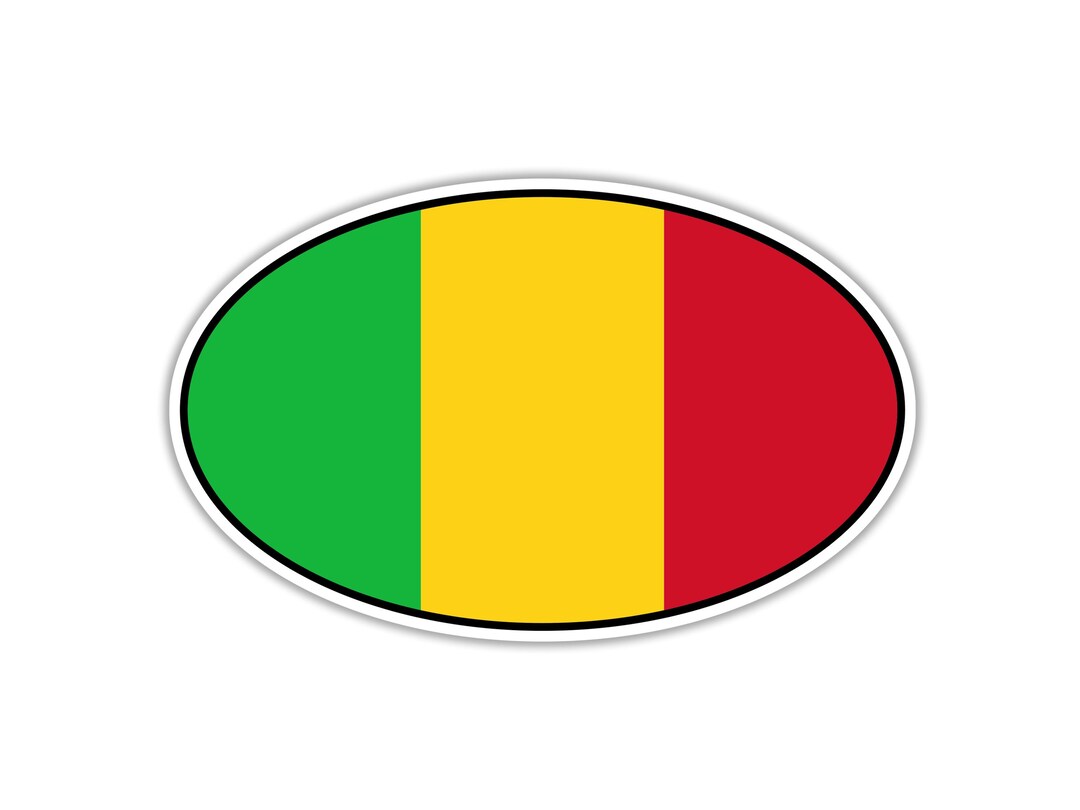 Mali Flag Oval Euro Sticker Printed Vinyl Decal Decals Africa African ...