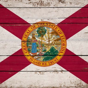 Florida Wood Flag Flags Rustic Flags Wooden Sign Miami Orlando Sunshine ...