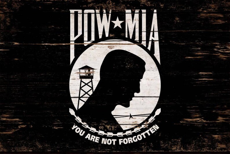 MIA POW Wood Flag Flags Rustic Flags Wooden Missing in Action - Etsy