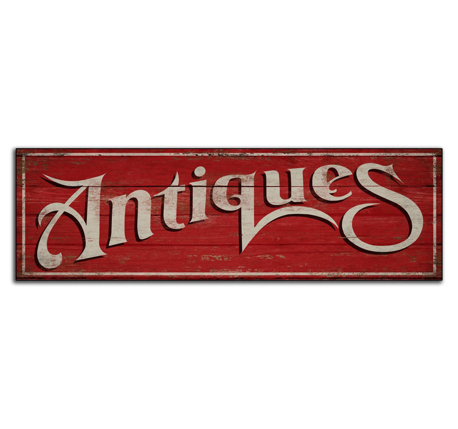 Antiques Canvas on Wood Sign Antique Wooden Handmade Farmhouse Sign ...