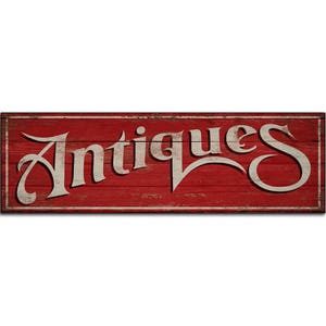 Antiques Canvas on Wood Sign Antique Wooden Handmade Farmhouse Sign ...
