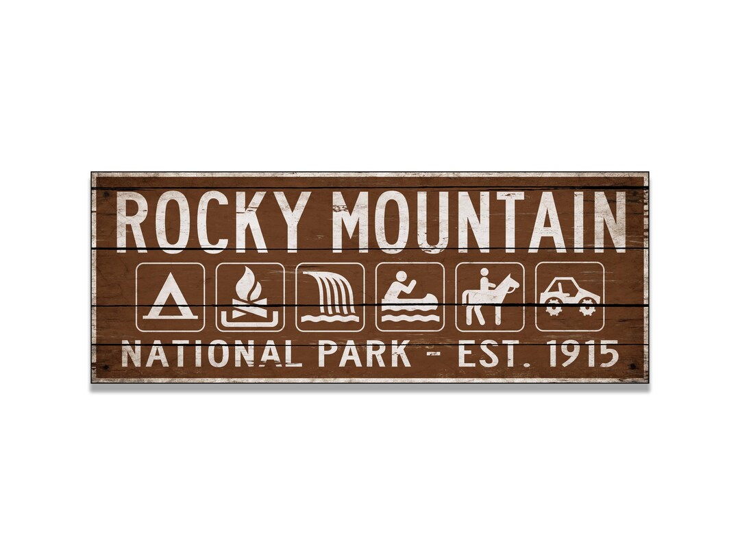 Rocky Mountain National Park Camping Icons Est 1915 Canvas Print on ...