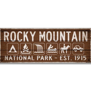 Rocky Mountain National Park Camping Icons Est 1915 Canvas Print on ...