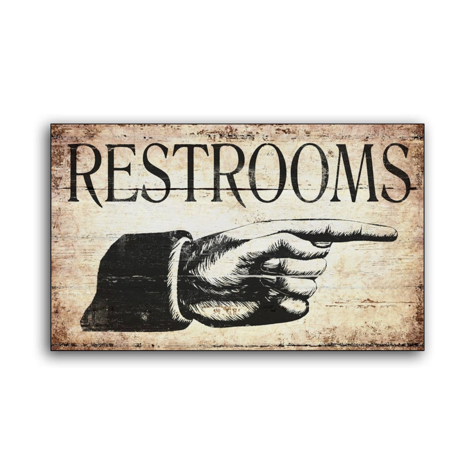 Restroom Wood Sign Wooden Handmade Sign Bathroom Print Sign Decor ...