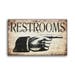 Restroom Wood Sign Wooden Handmade Sign Bathroom Print Sign Decor ...