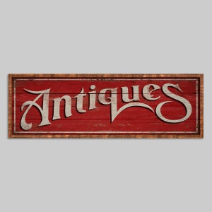 Antiques Canvas on Wood Sign Antique Wooden Handmade Farmhouse Sign ...