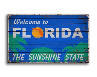 Wooden Florida State Sign - Etsy