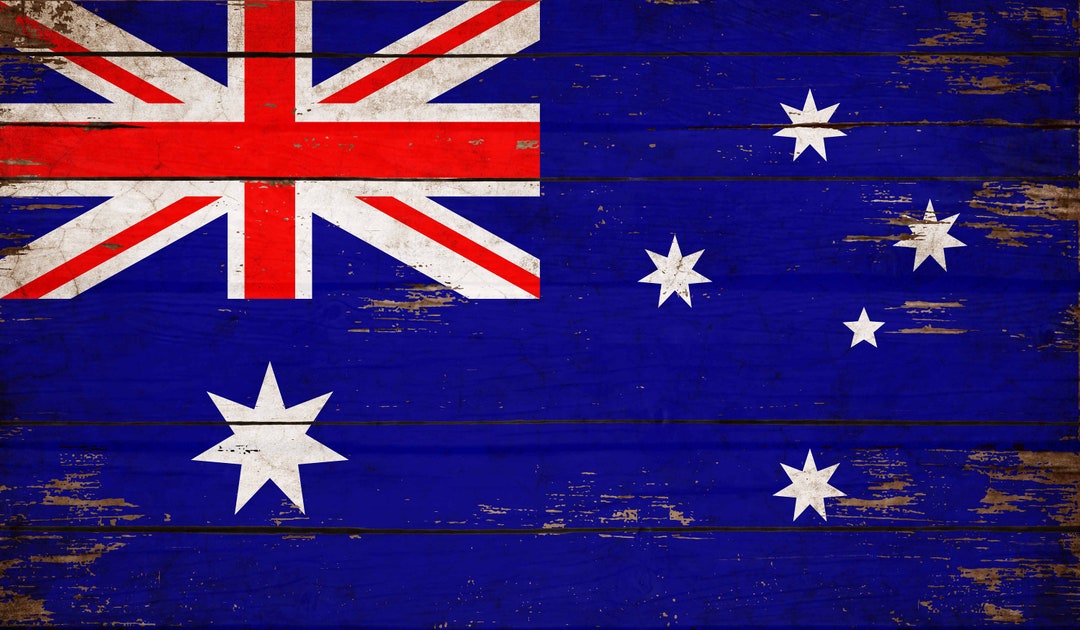 Australia Wood Flag Sign Flags Wooden Home Wall Decor Print Printed ...