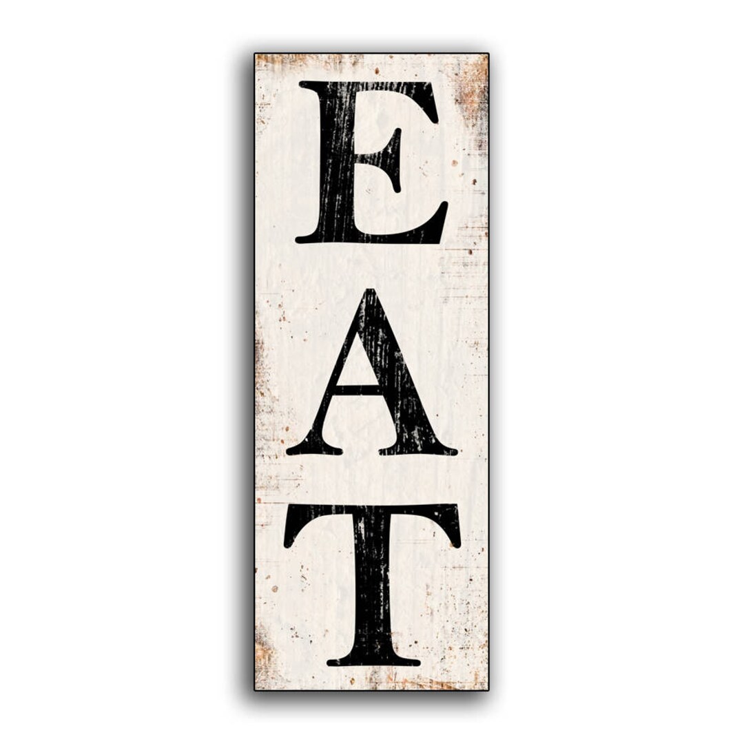 Eat Sign Wooden Handmade Wood Sign Food Dine Decor Cottage Wood Print ...