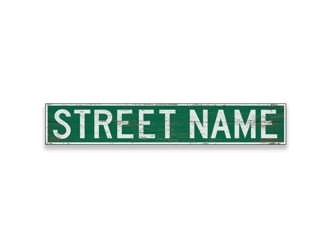 Personalized Street Sign on Canvas Print Mounted on Wood Plaque ...