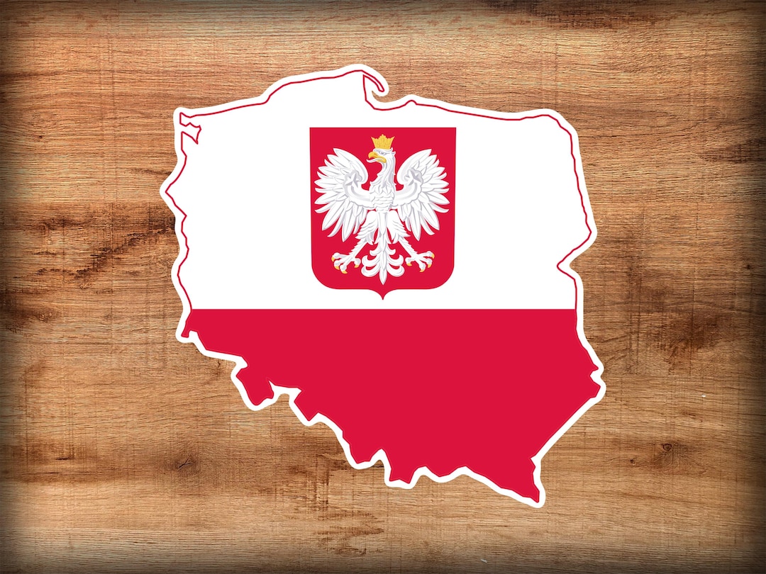 Poland Flag Shape Sticker Art Printed Vinyl Decal Decals Polish Travel ...