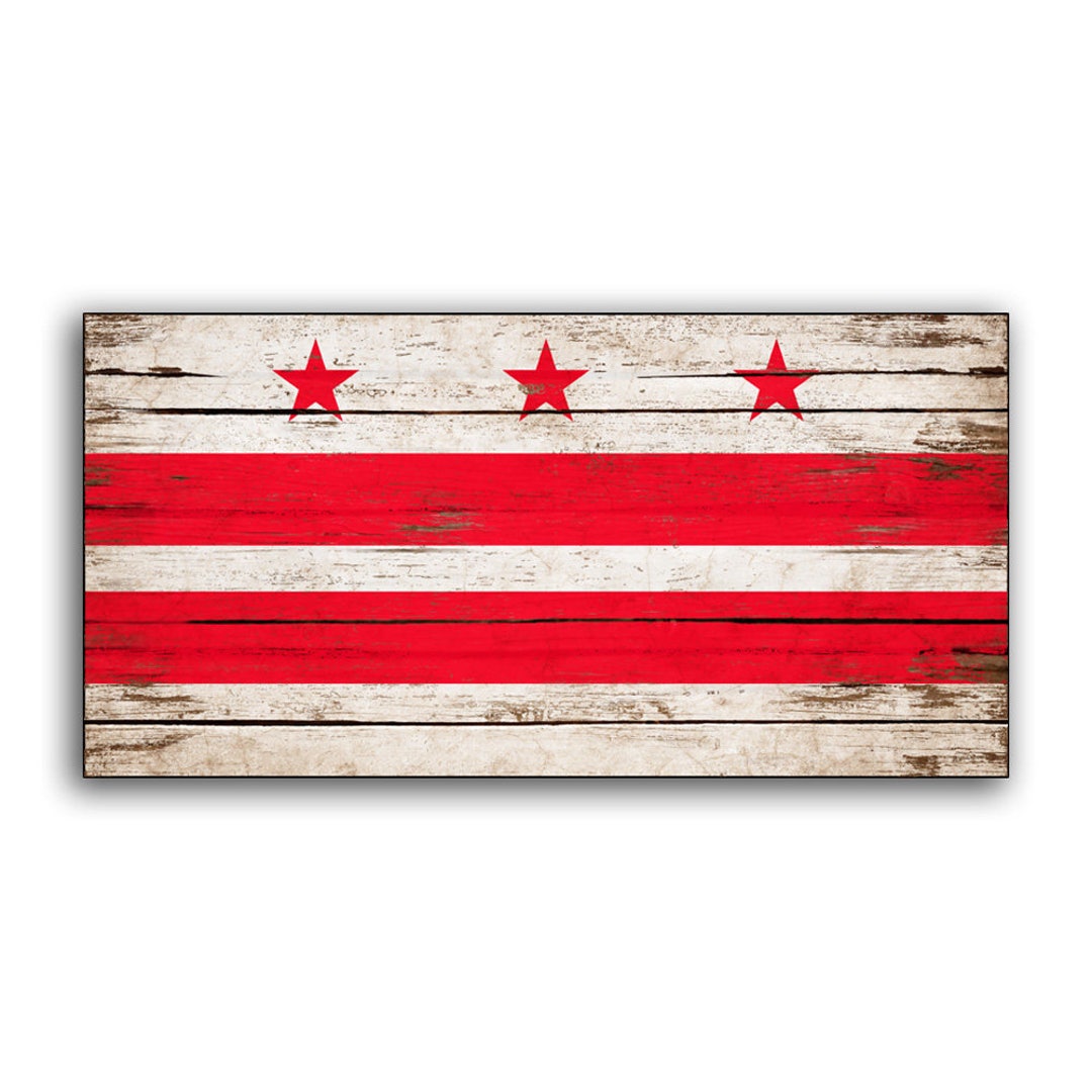 Washington D.C. DC Canvas on Wood Flag Sign Flags Wooden District of ...