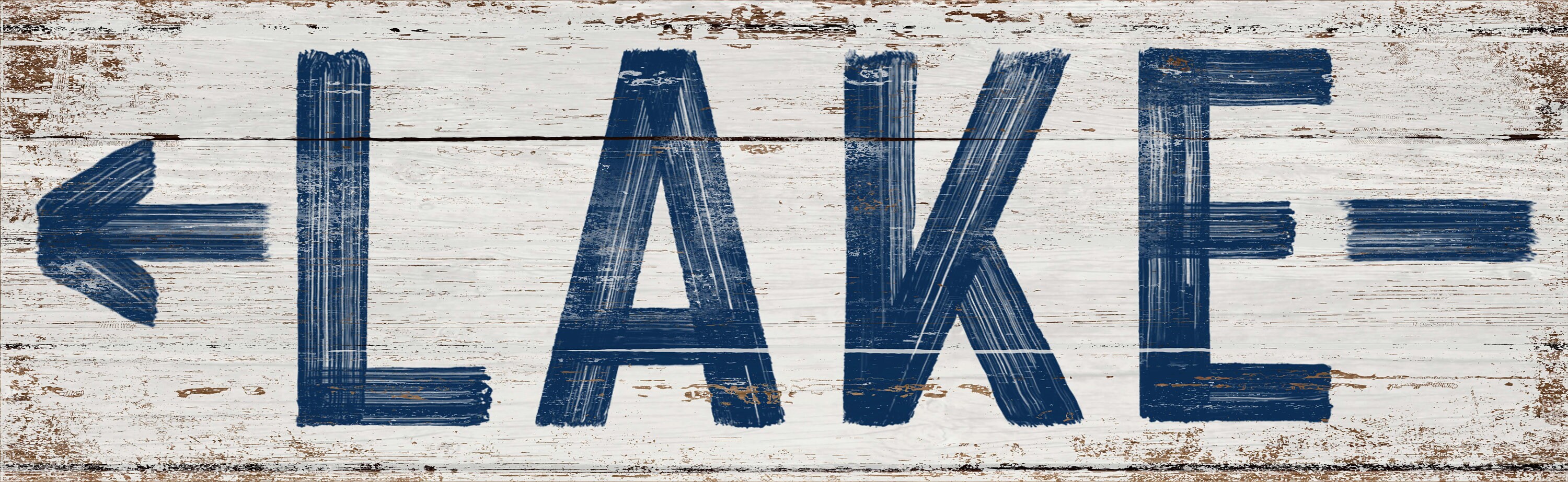 Lake Arrow Canvas Print on Wood Sign Wooden Print Decor Wall Decor ...
