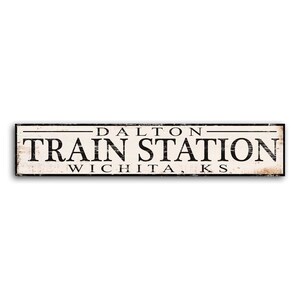 Customized Train Station Sign Railroad Railway Personalized Name Hand ...