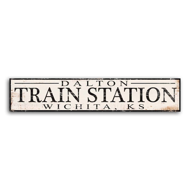 Customized Train Station Sign Railroad Railway Personalized Name Hand ...