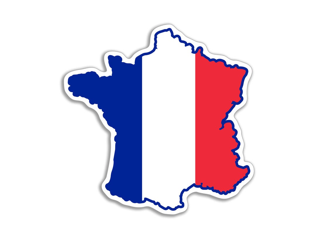 France Sticker Flag Shape Word Art Printed Vinyl Decal Decals French ...