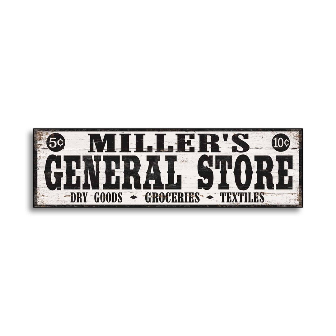Customized General Store Sign Mercantile Personalized Name Hand Crafted ...