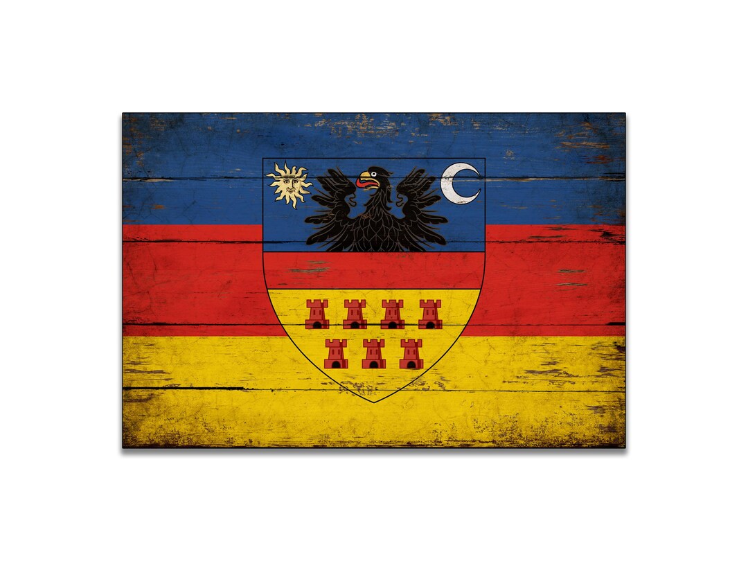 Transylvania Flag Plaque Rustic Canvas Print Mounted to Wood Wall Decor ...