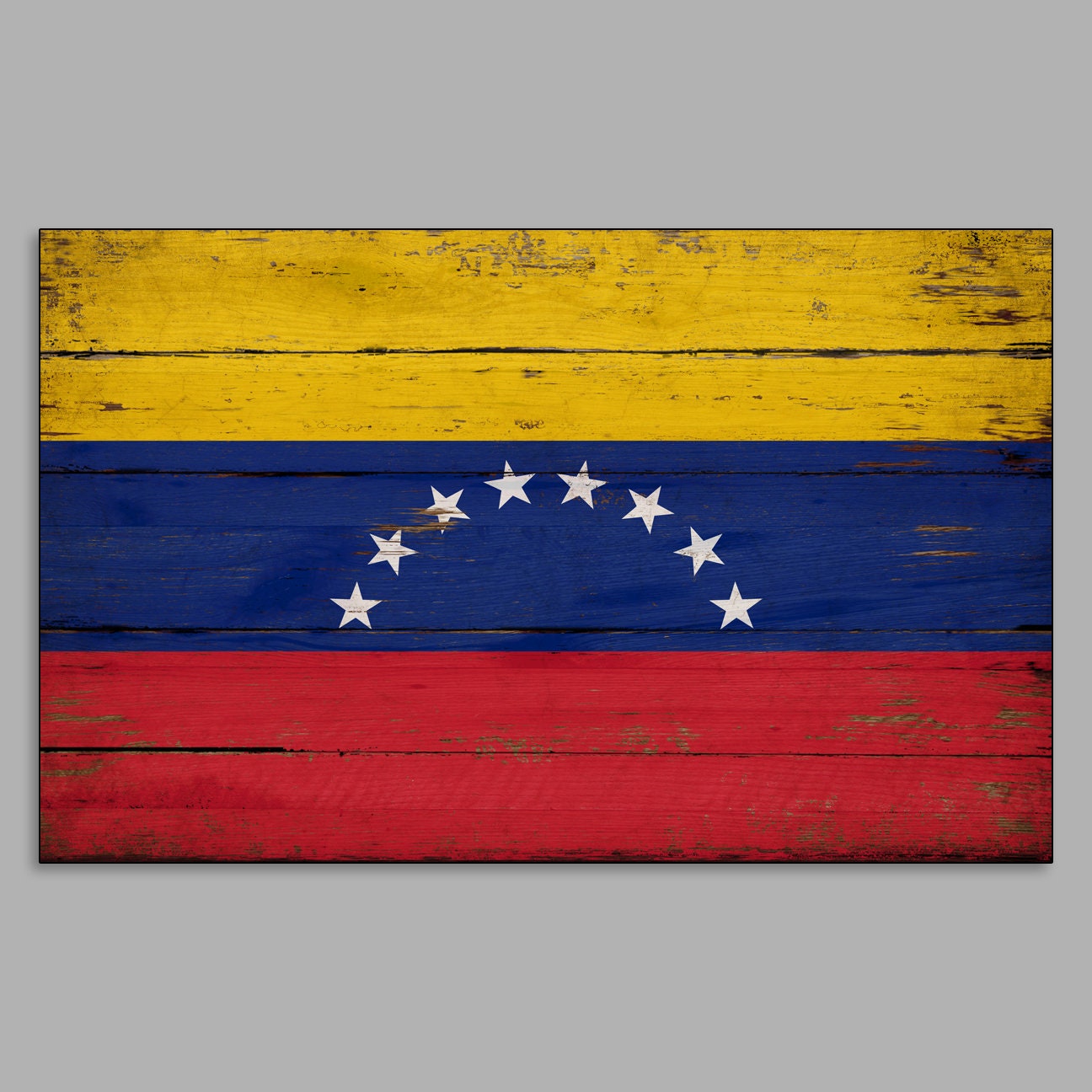 Venezuela Flag Canvas on Wood Venezuelan Flag Flags Wood Sign Wooden ...