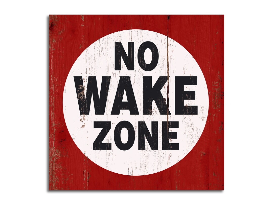 NO WAKE ZONE Wood Sign States Print Wooden Compass Rose Plaque Handmade ...