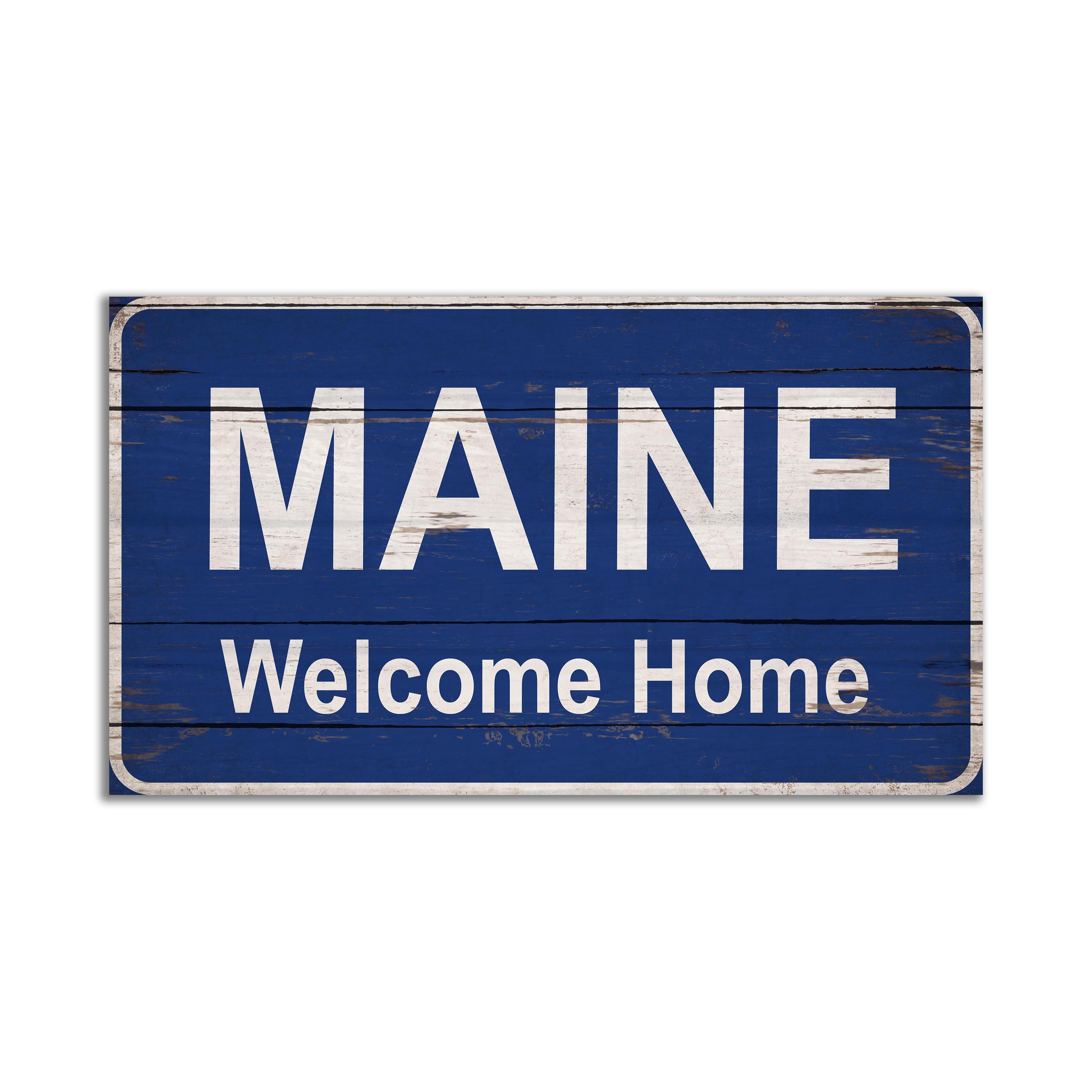 Maine Welcome Home Sign Wood Rustic State Signs Wooden | Etsy