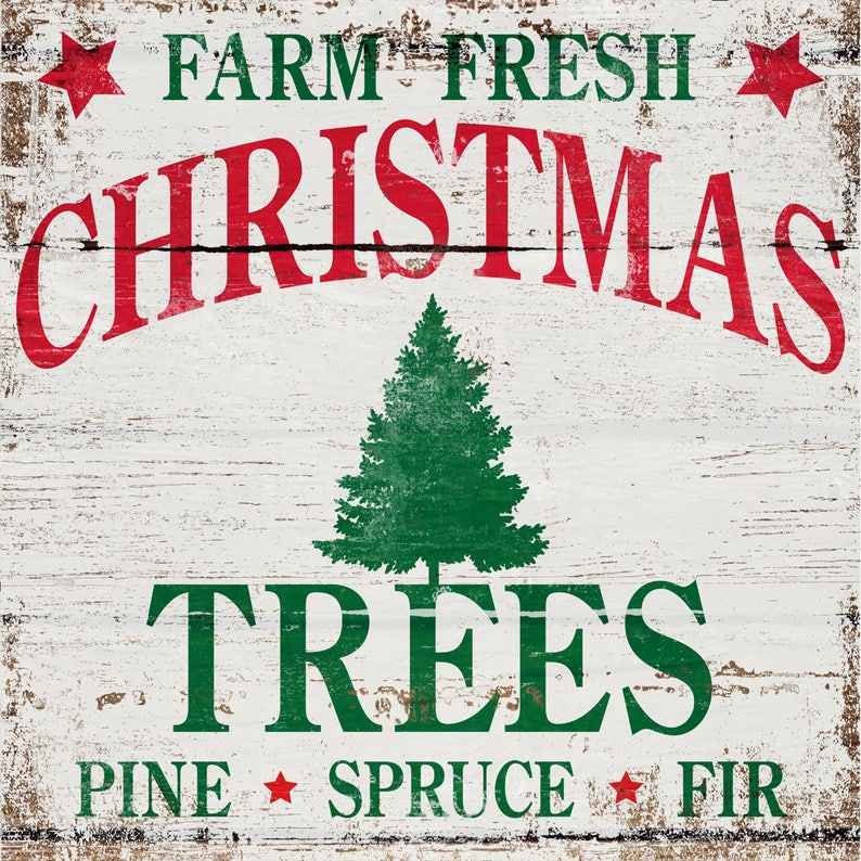 Christmas Tree Wood Sign Farm Fresh Merry Xmas Tree Farm Trees - Etsy