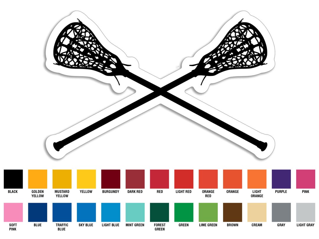 Lacrosse Sticks Sticker Flag Word Art Printed Vinyl Decal Decals LAX ...